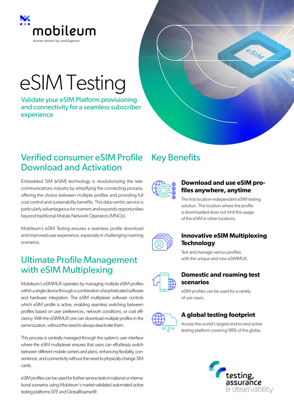 Datasheet Esim Testing